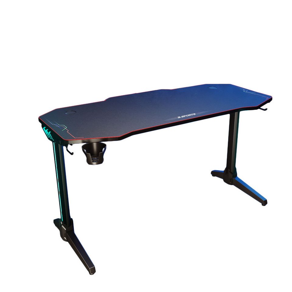 SONNI Gamingtisch Computertisch Schreibtisch mit RGB LED Beleuchtung ... SONNI Gamingtisch Computertisch Schreibtisch mit RGB LED Beleuchtung ...