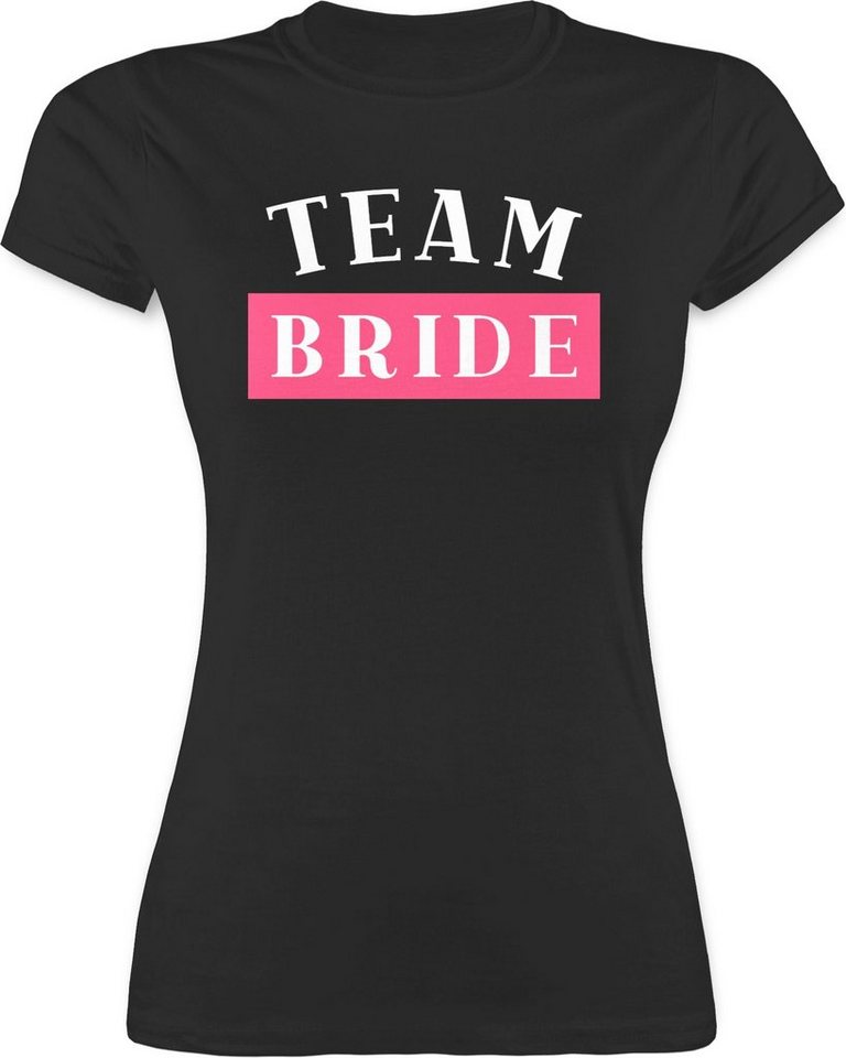Shirtracer T Shirt Team Bride Balken Weiß Jga Junggesellenabschied