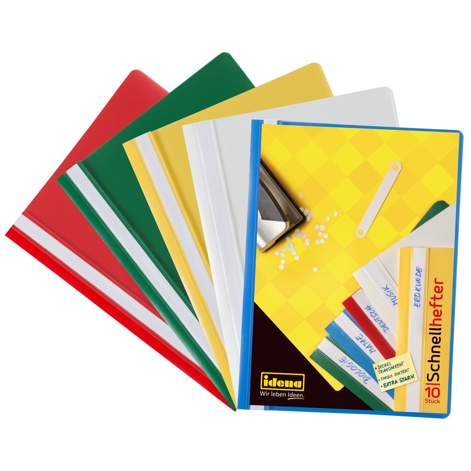 Idena Hefter Idena 307007 - Schnellhefter für DIN A4, aus Kunststoff, 10 Stück, 5