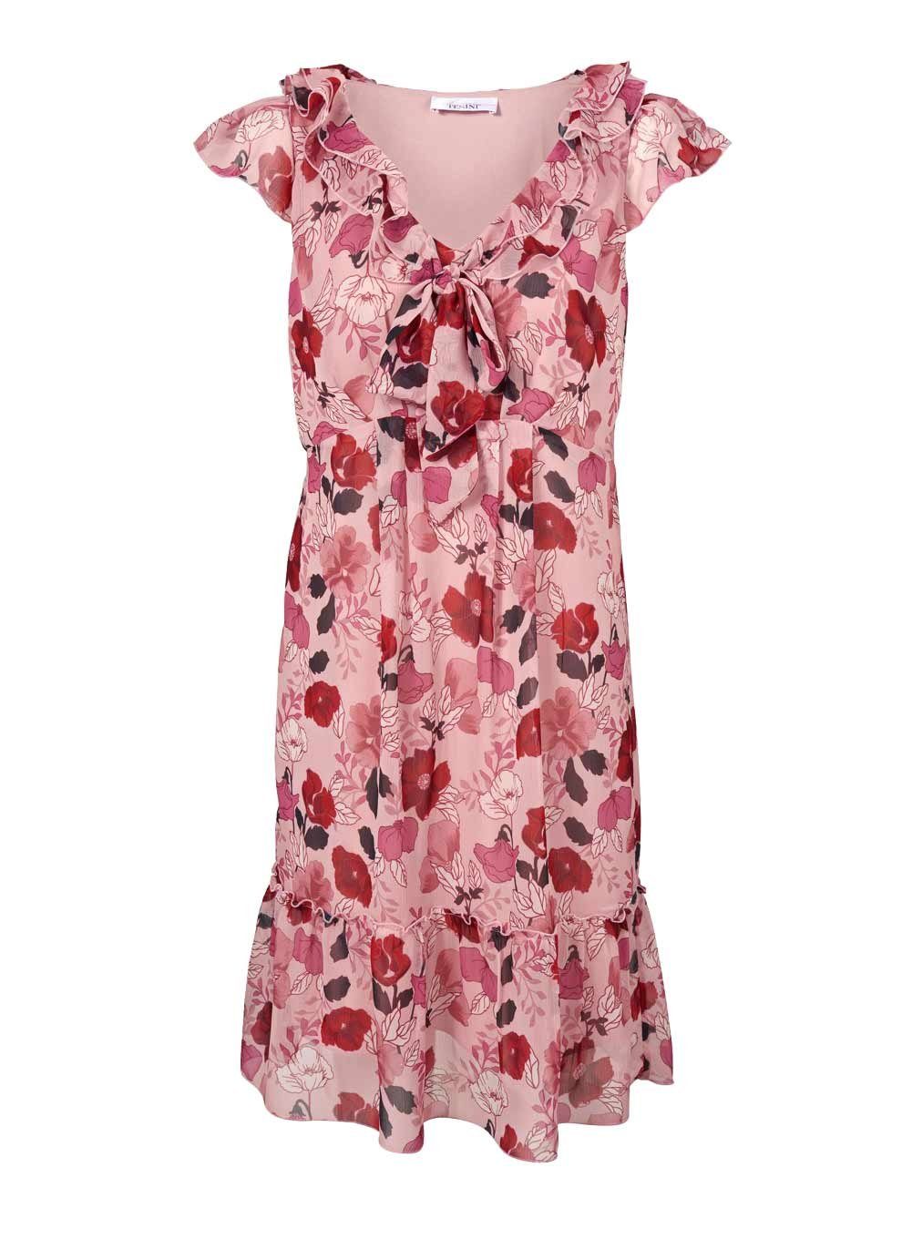 Heine Druckkleid Linea Tesini Damen Designer Kleid Rosé Bunt