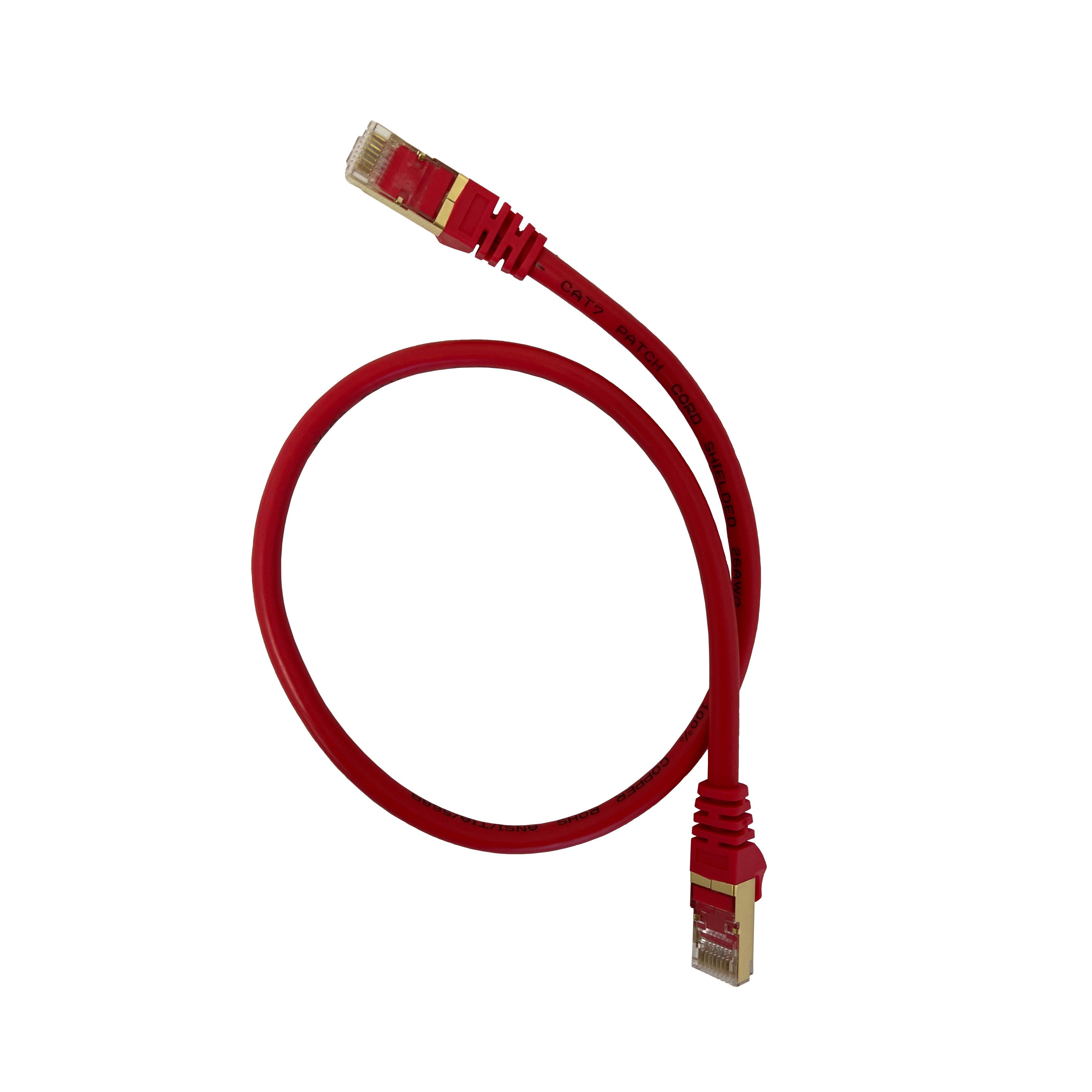 VaGo-Tools CAT7 Patchkabel Netzwerkkabel rot 0,5m Patch rund LAN-Kabel ...