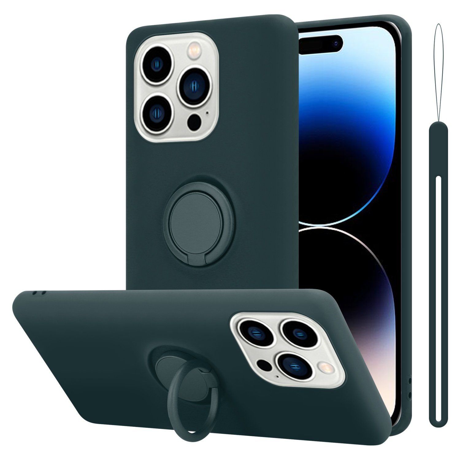 Cadorabo Handyhülle Tpu Liquid Ring Silicone Case Apple Iphone 14 Pro