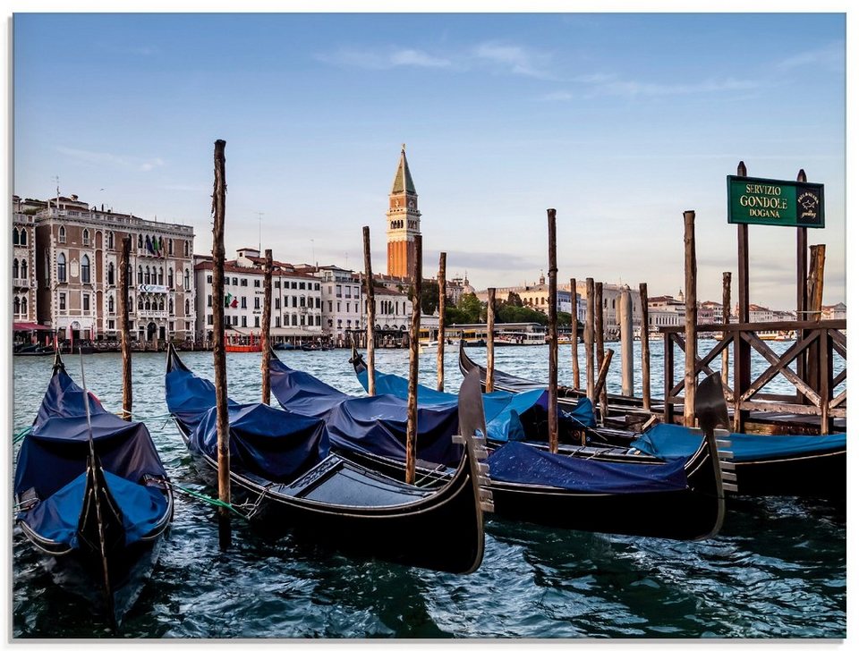 Artland Glasbild Venedig Canal Grande Mit Gondeln Boote And Schiffe 1