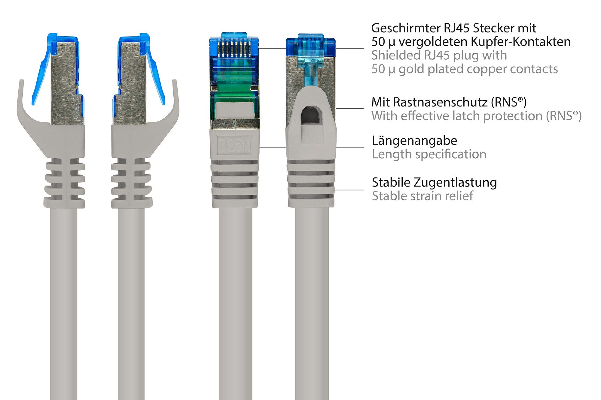 GOOD CONNECTIONS Patchkabel Ethernet Netzwerkkabel, RJ45 Stecker gerade ...