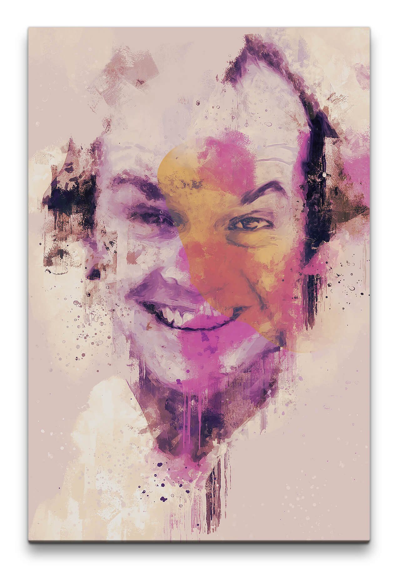 Sinus Art Leinwandbild Jack Nicholson Porträt Abstrakt Kunst