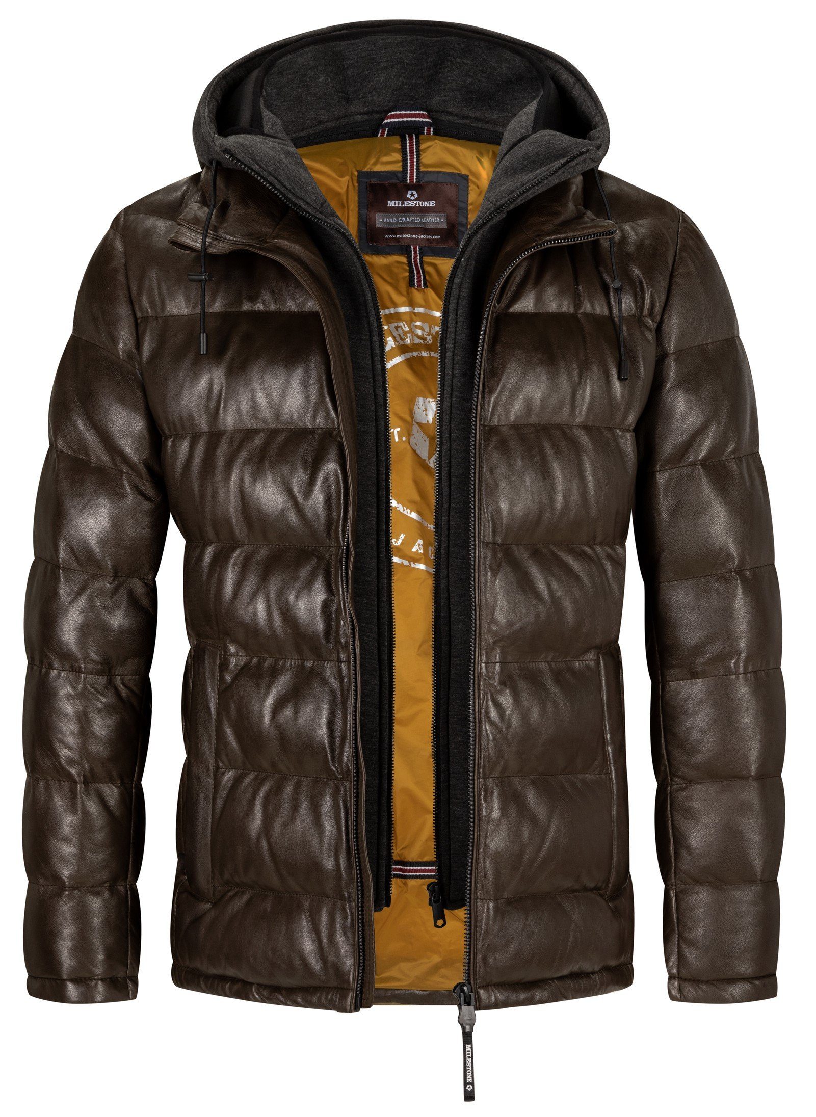 Milestone Lederjacke Ms Claudio Herren Steppjacke Mit Abnehmbarer
