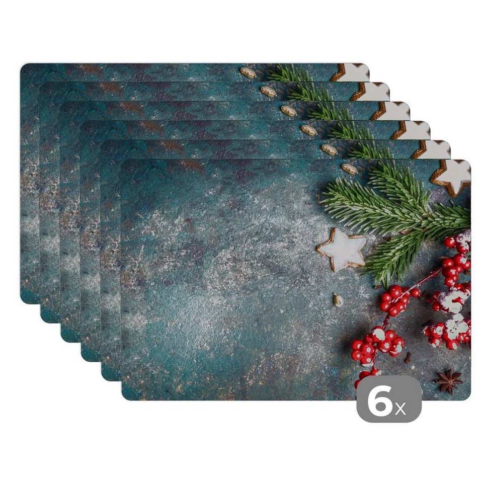 Muchowow Platzset Weihnachten Rustikal Zweige Sternanis Beeren