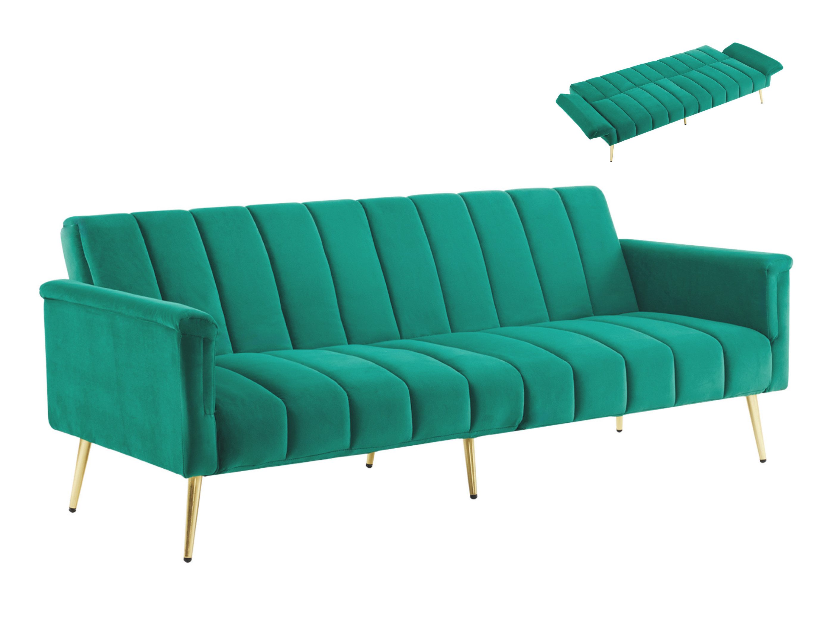 Seedwave Schlafsofa 3 Sitzer Sofa Mit Schlaffunktion Samt Klappsofa