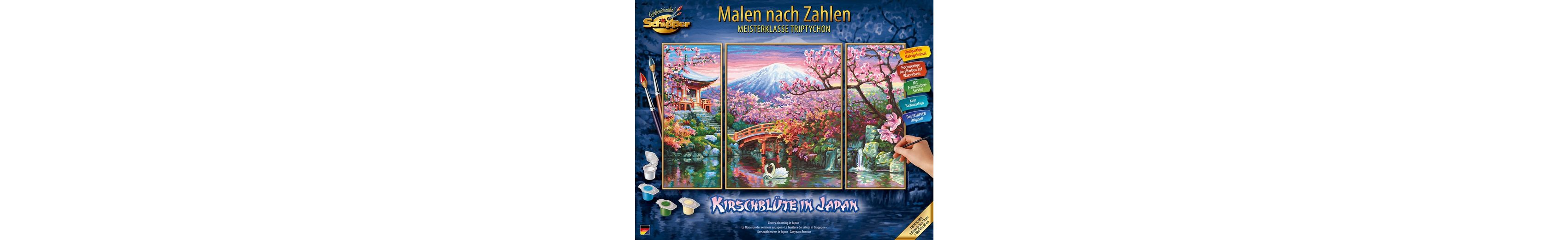 Schipper Malen nach Zahlen »Meisterklasse Triptychon - Kirschblüte in Japan«, Made in Germany ...