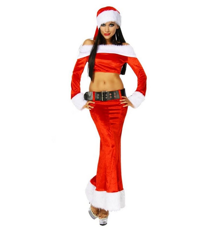 Dessous Markenlos Kostüm 4 Tlg Weihnachts Kostüm Xmas Outfit Samt
