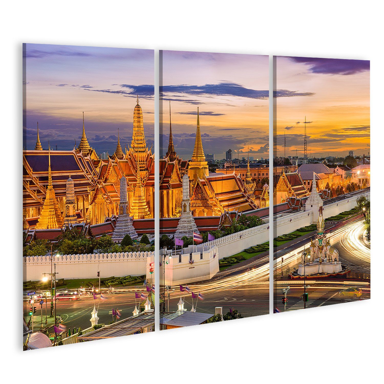 islandburner Leinwandbild »Bild auf Leinwand Bangkok Landschaft Thailand Tempel Smaragd Buddha ...