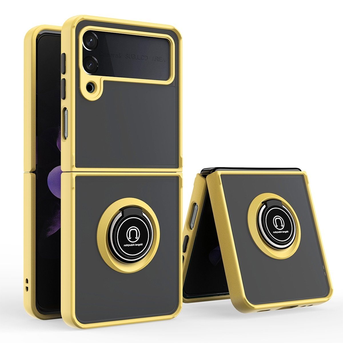 Wigento Handyhülle Samsung Galaxy Z Flip4 5g Shadow Ring Kunststoff