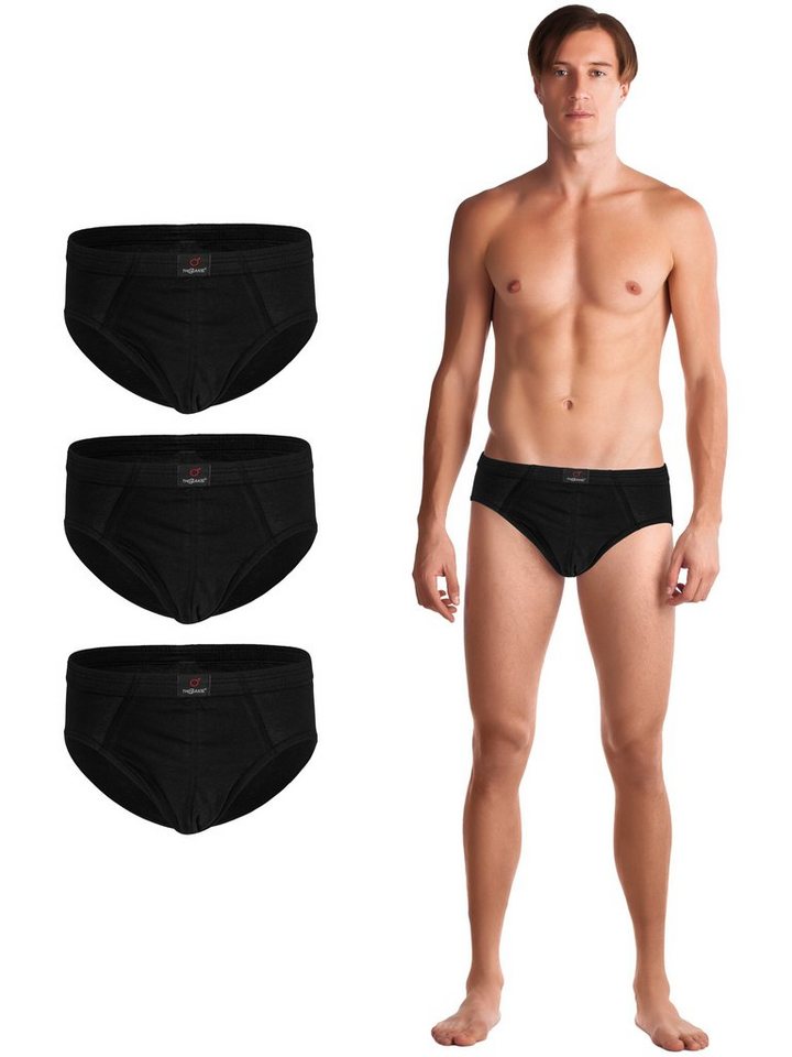 Texemp Slip 3er 6er Pack Herren Slip Baumwolle Schwarz Unterhose