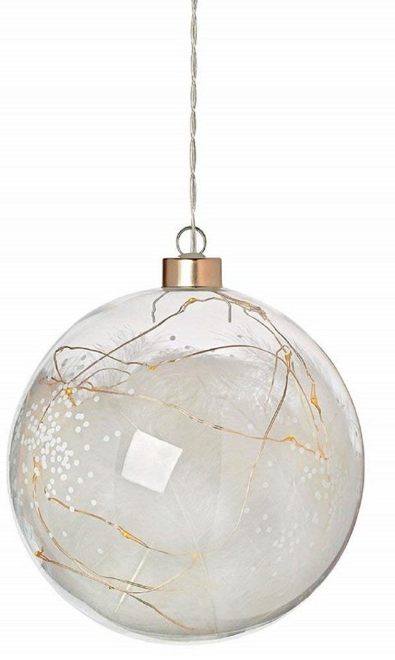 Räder Design Led Dekolicht Lichtkugel Ø 14 Cm Mit Weißen Federn