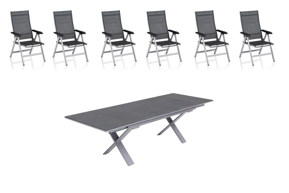 KETTLER Garten-Essgruppe Basic Plus Premium, Esstisch mit Stühlen Garten