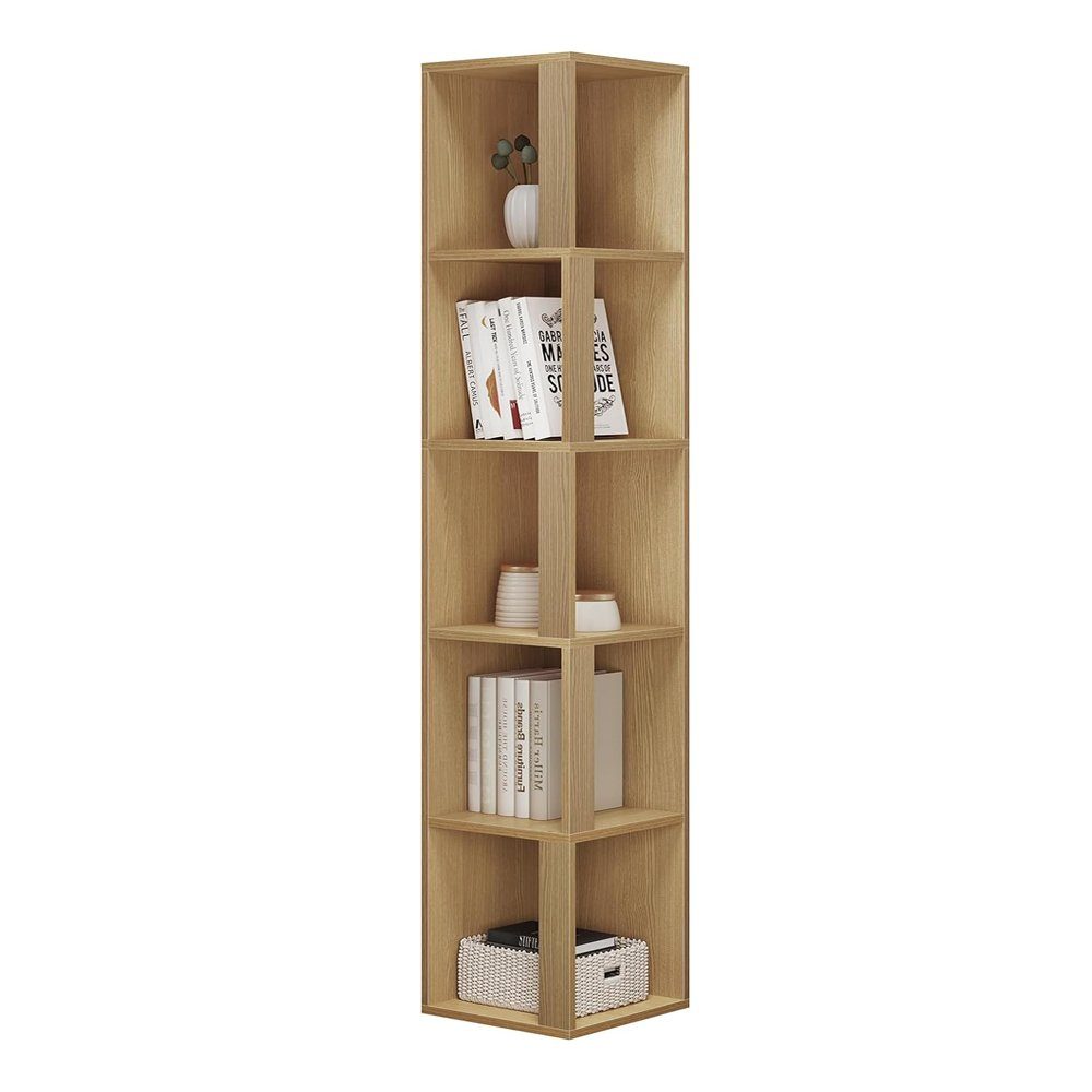EUGAD Eckregal, 1-tlg., offenes Bücherregal schmal, mit 5 Fächern