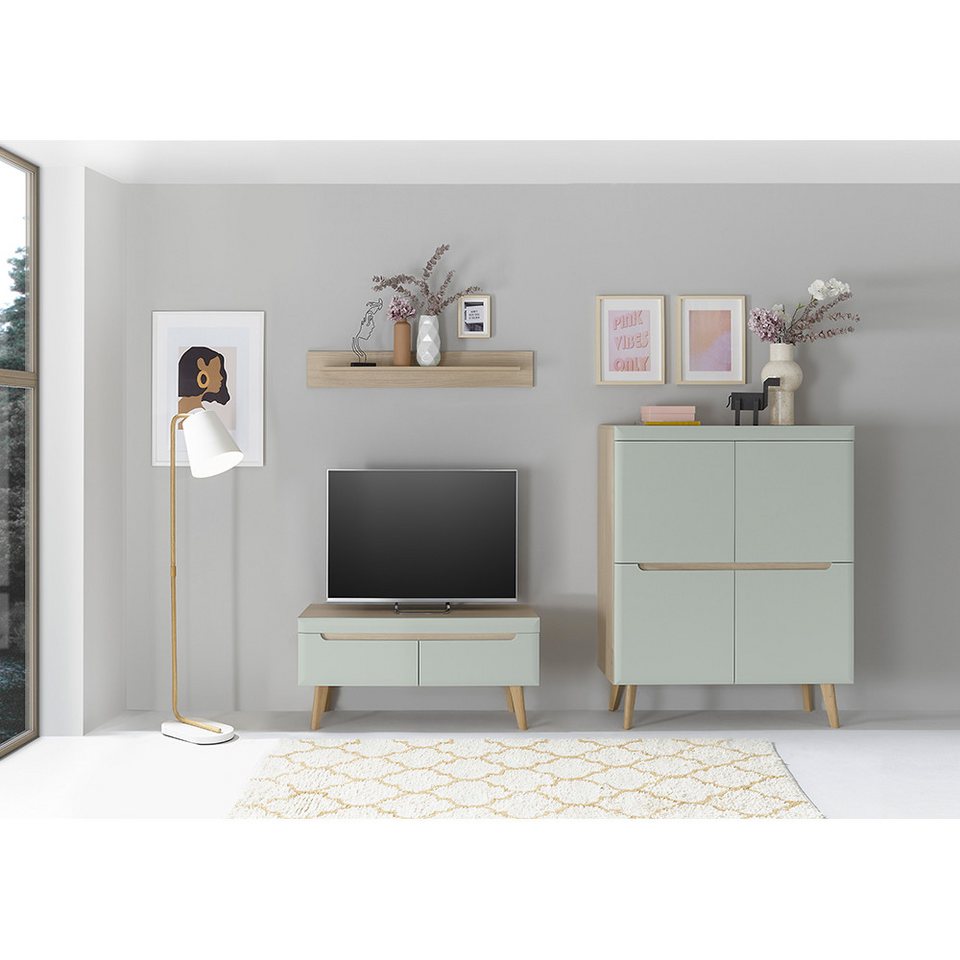Lomadox Wohnzimmer Set Stockton 61 Mega Spar Set 3 St 3 Tlg Grün