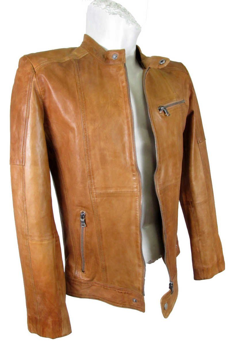 Freaky Nation Lederjacke, Freaky Nation - Herren Lederjacke Lammnappa ...