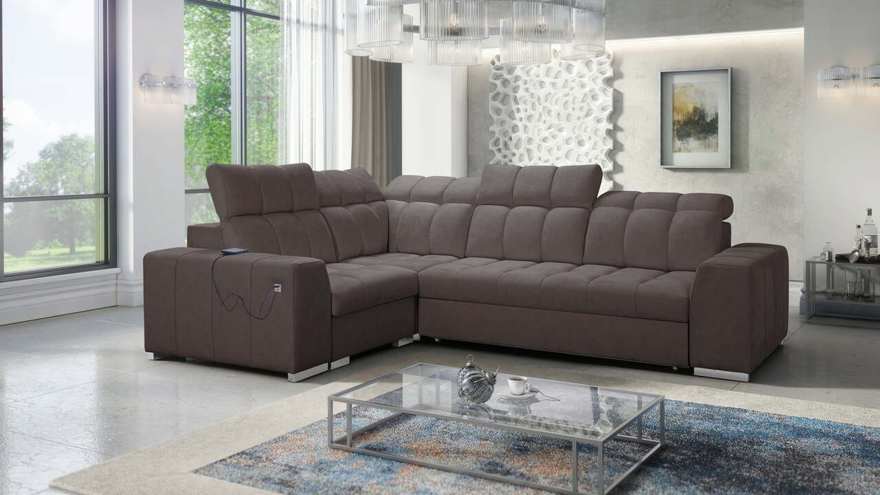 Best for Home Ecksofa KATTY II mit Schlaffunktion und Bettzeugbehältern ...