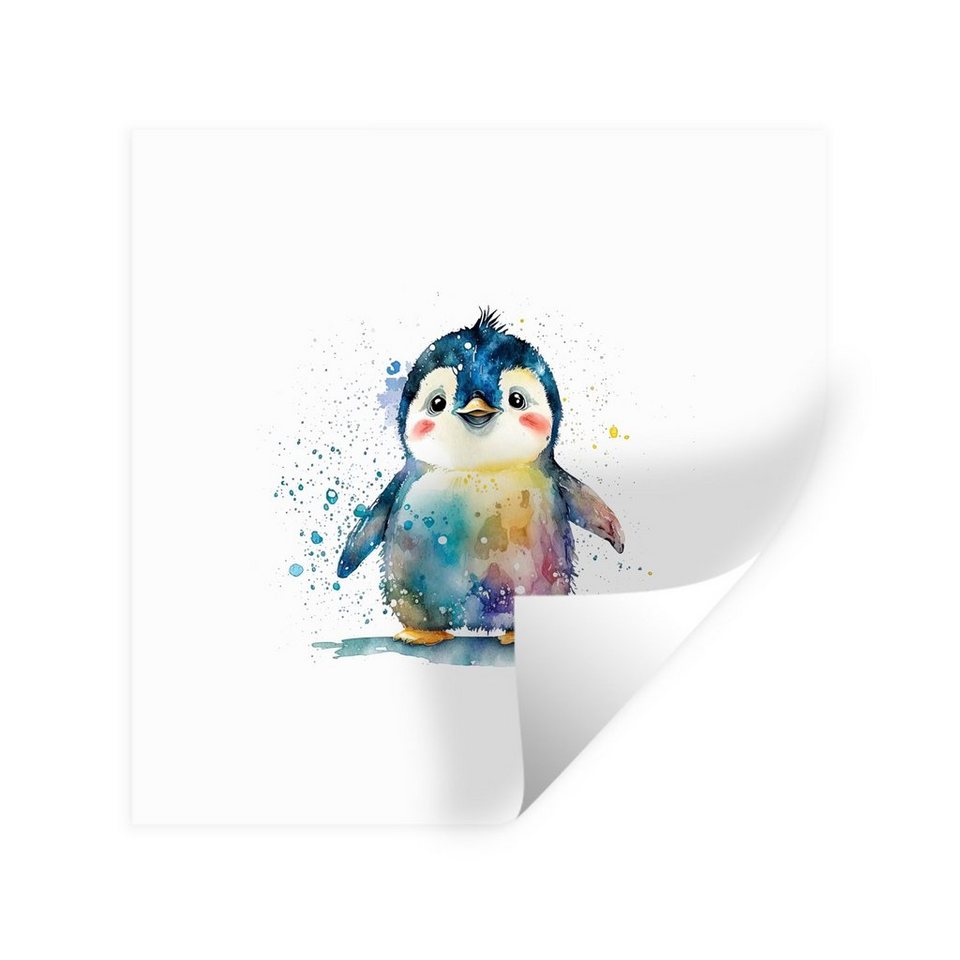 Muchowow Wandsticker Pinguin Regenbogen Aquarell Tiere Kinder