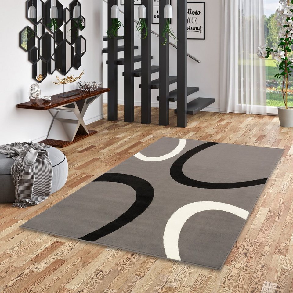 Pergamon Designteppich Teppich Modern Trendline Kreise Rechteckig