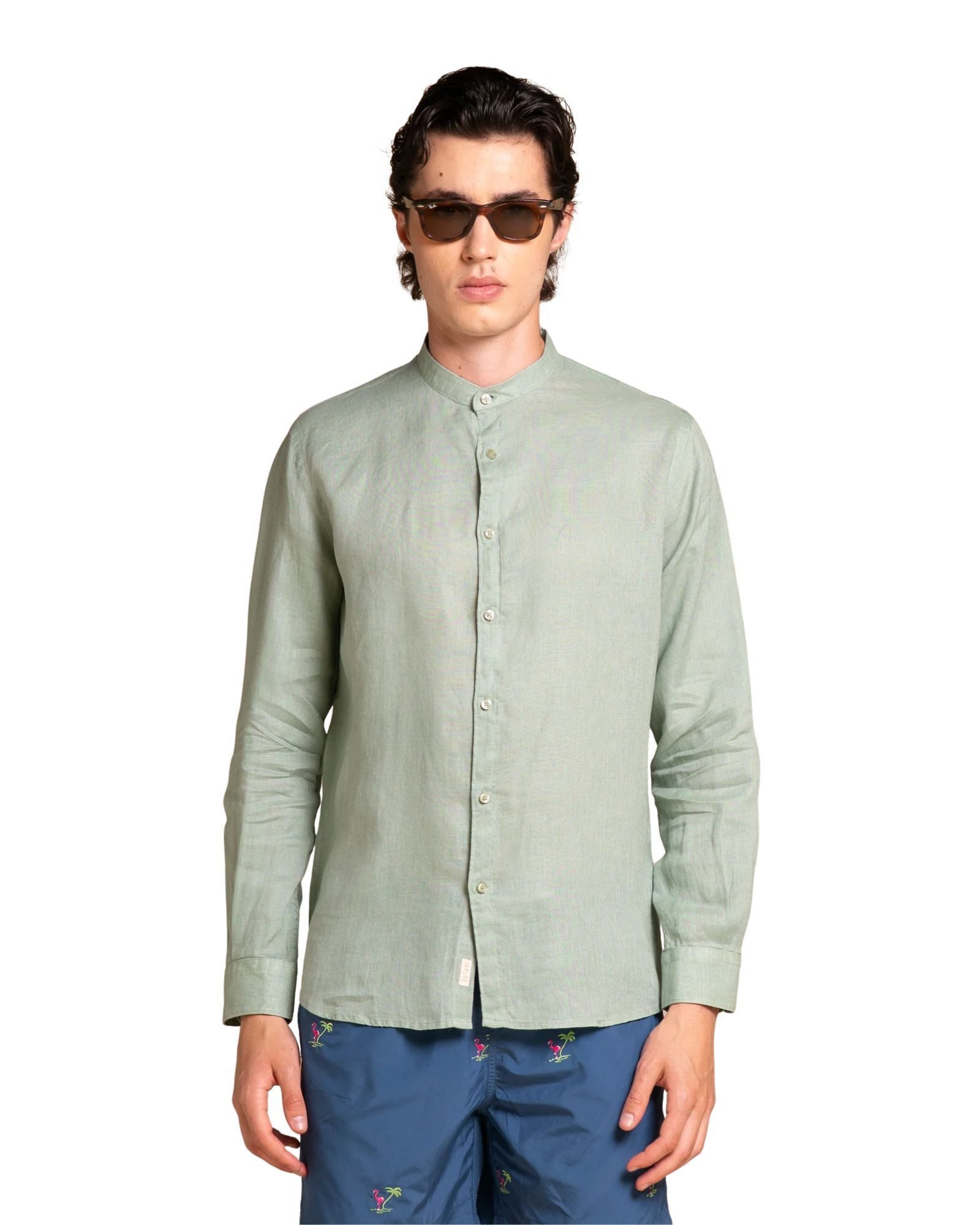 IMPURE Leinenhemd COREANA COLLAR L/S SLIM LINIEN - italienisches Leinen ...