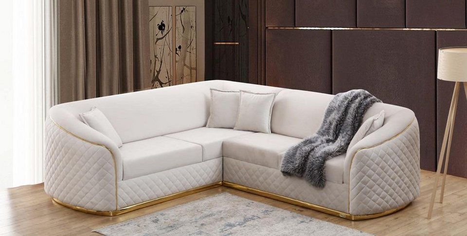 Jvmoebel Ecksofa Weiße Eckcouch Wohnzimmer Eckgarnitur Sofa Couch