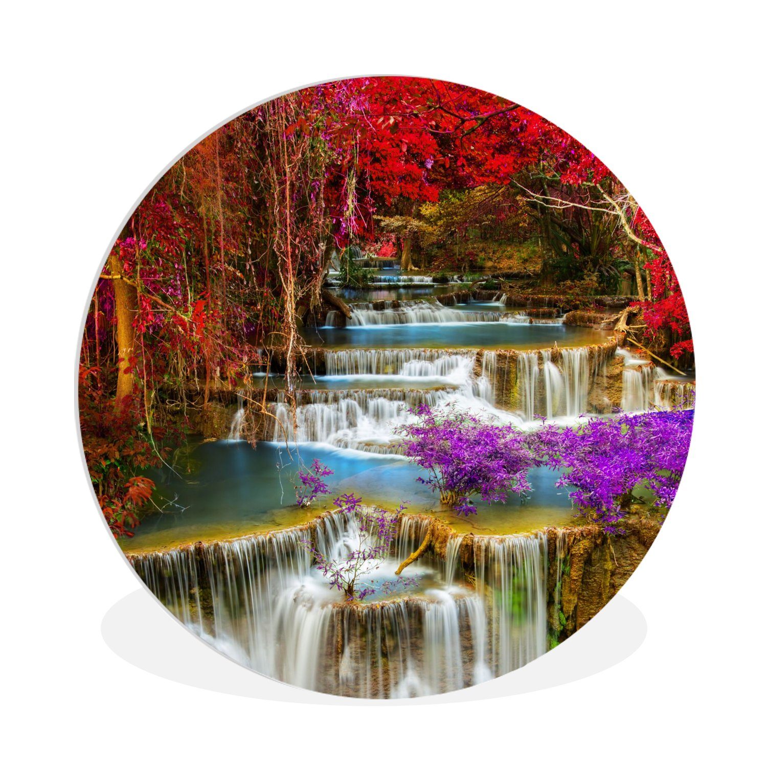 Muchowow Gemälde Wasserfall Rosa Bäume 1 St Kreis