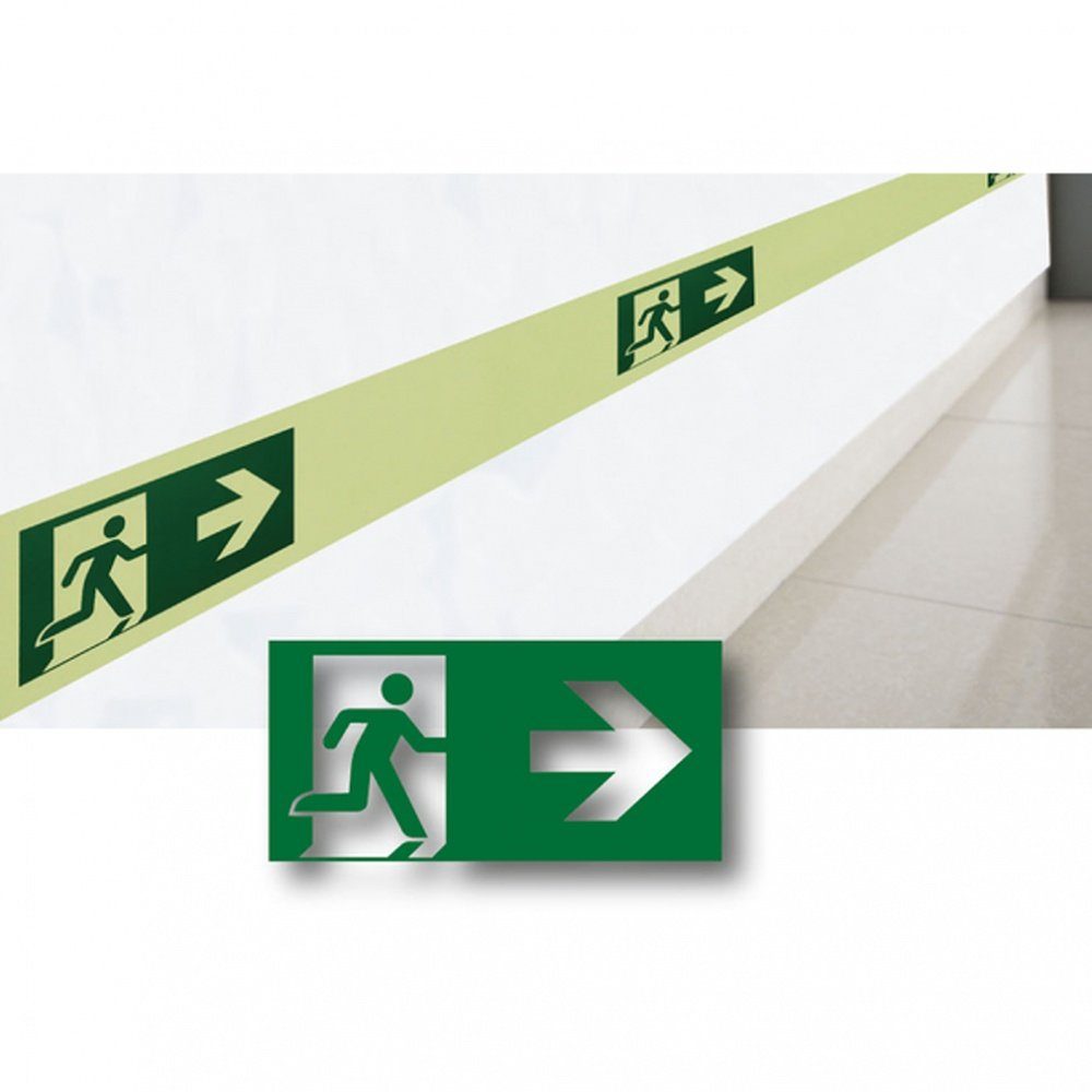 König Werbeanlagen Hinweisschild Bodennahe Leitsysteme: Transparente Rettungszeichen