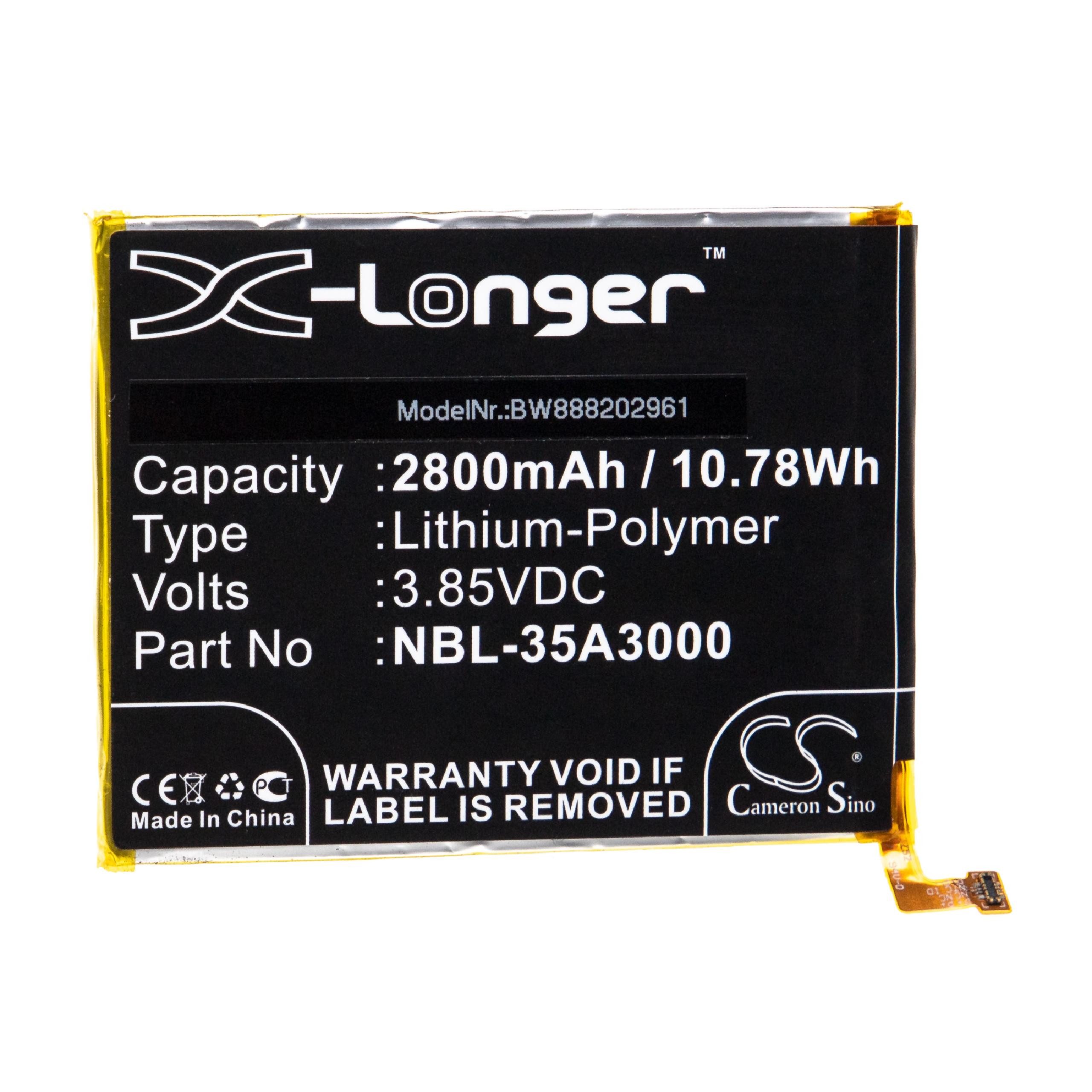 vhbw Ersatz für Neffos NBL-35A3000 für Smartphone / Mobilfunk (2800 mAh, Smartphone-Akku Li ...