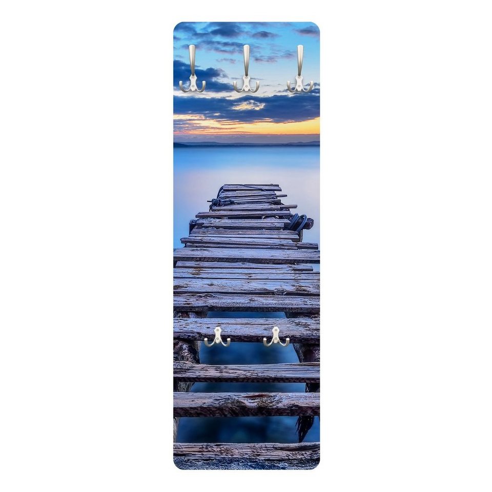 Bilderdepot24 Garderobenpaneel Blau 3d Optik Natur Steg Ins Ruhige Meer