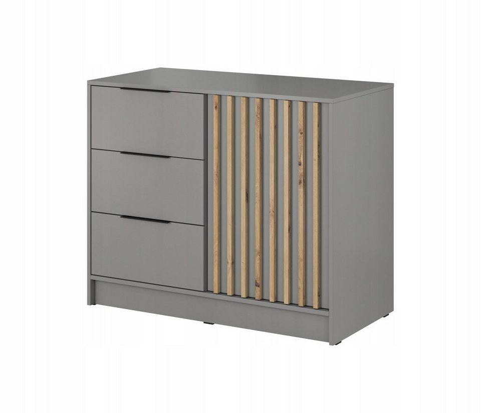 MOEBLO Kommode JOHN 2D (dekorative Lamellen Schrank Sideboard mit Türen ... MOEBLO Kommode JOHN 2D (dekorative Lamellen Schrank Sideboard mit Türen ...