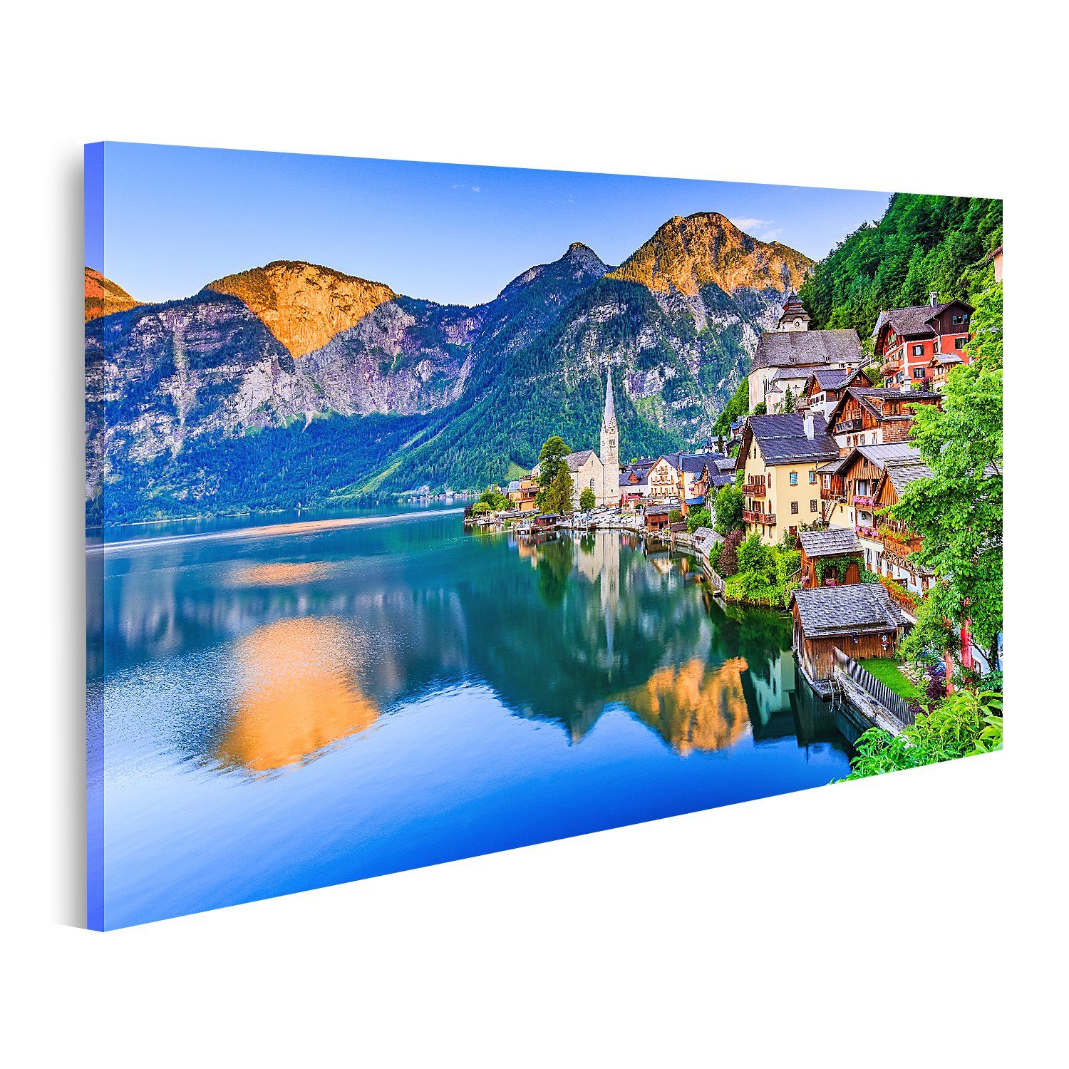 islandburner Leinwandbild »Bild auf Leinwand Hallstatt Österreich Bergdorf Österreichische Alpen ...