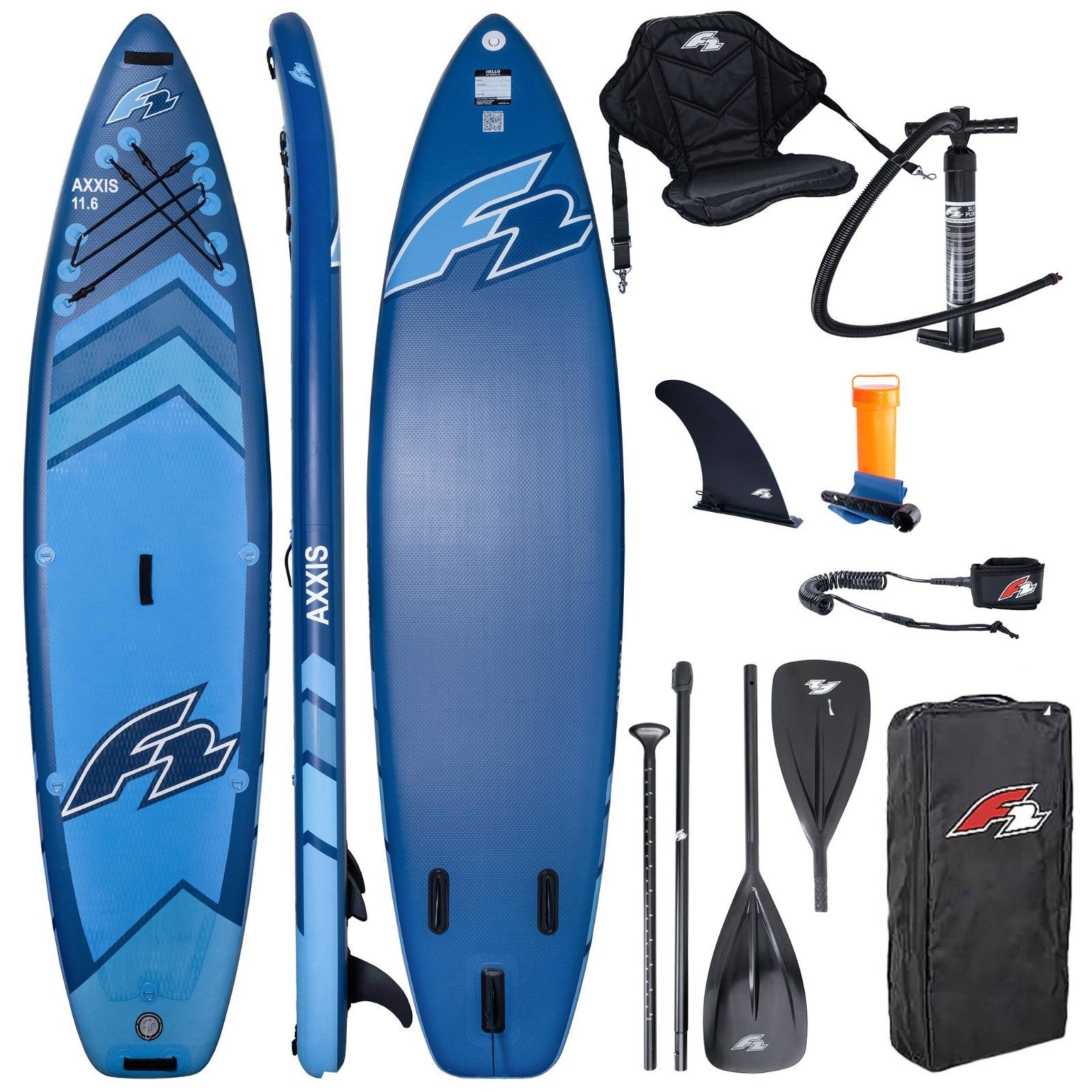 F2 SUP-Board F2 Axxis Combo 12.2 SUP Set Navy Blue iSUP Board Paddel ...