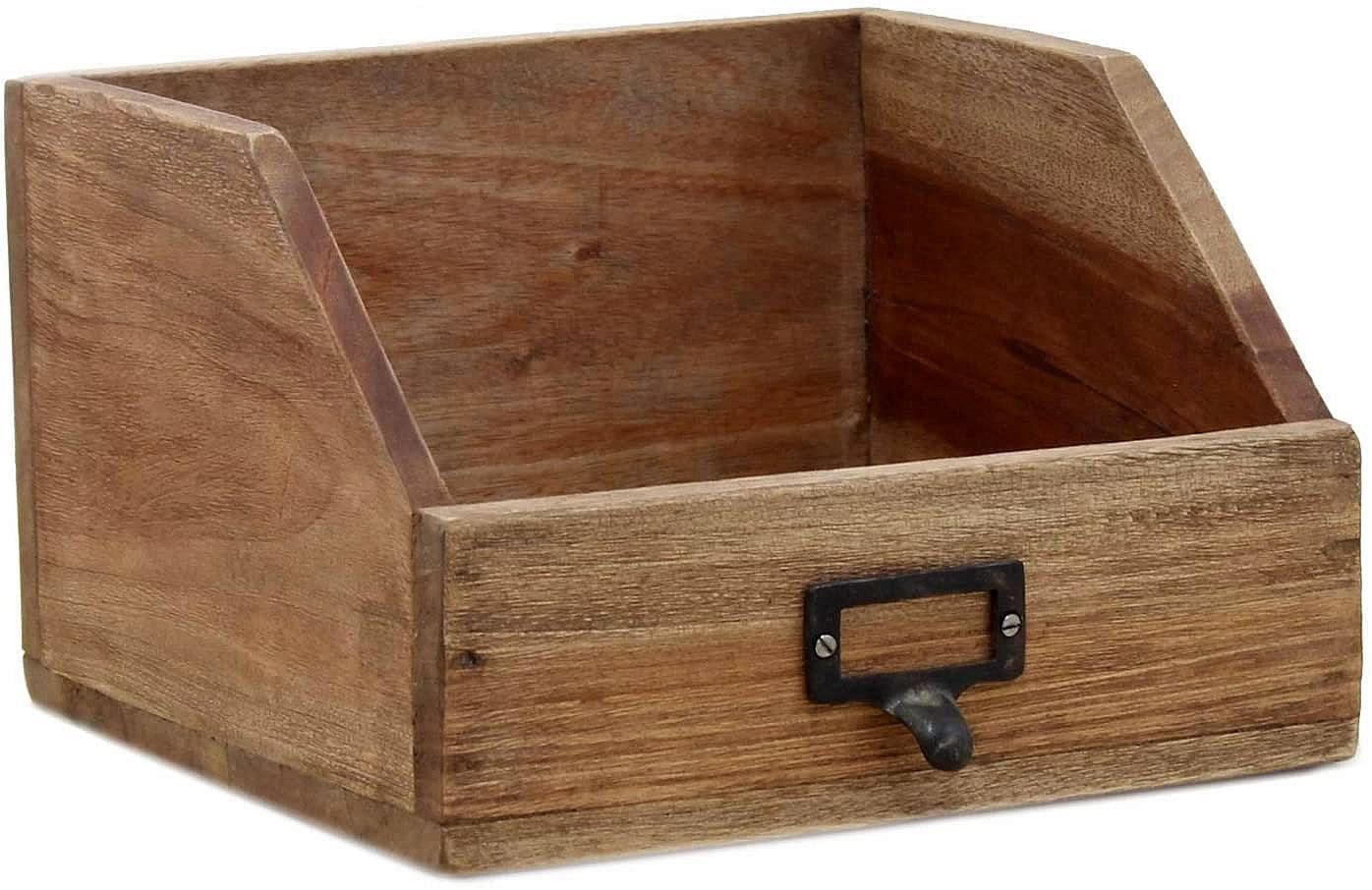 WestCraft Aufbewahrungsbox Stapelbare Holz Apotheker Schubladen Vintage aus Teak Holz, used look ...