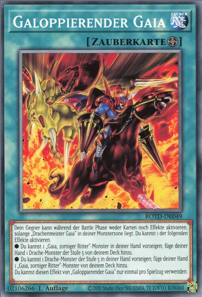 Recollectibles Sammelkarte Yugioh Karte Galoppierender Gaia Deutsch Yu