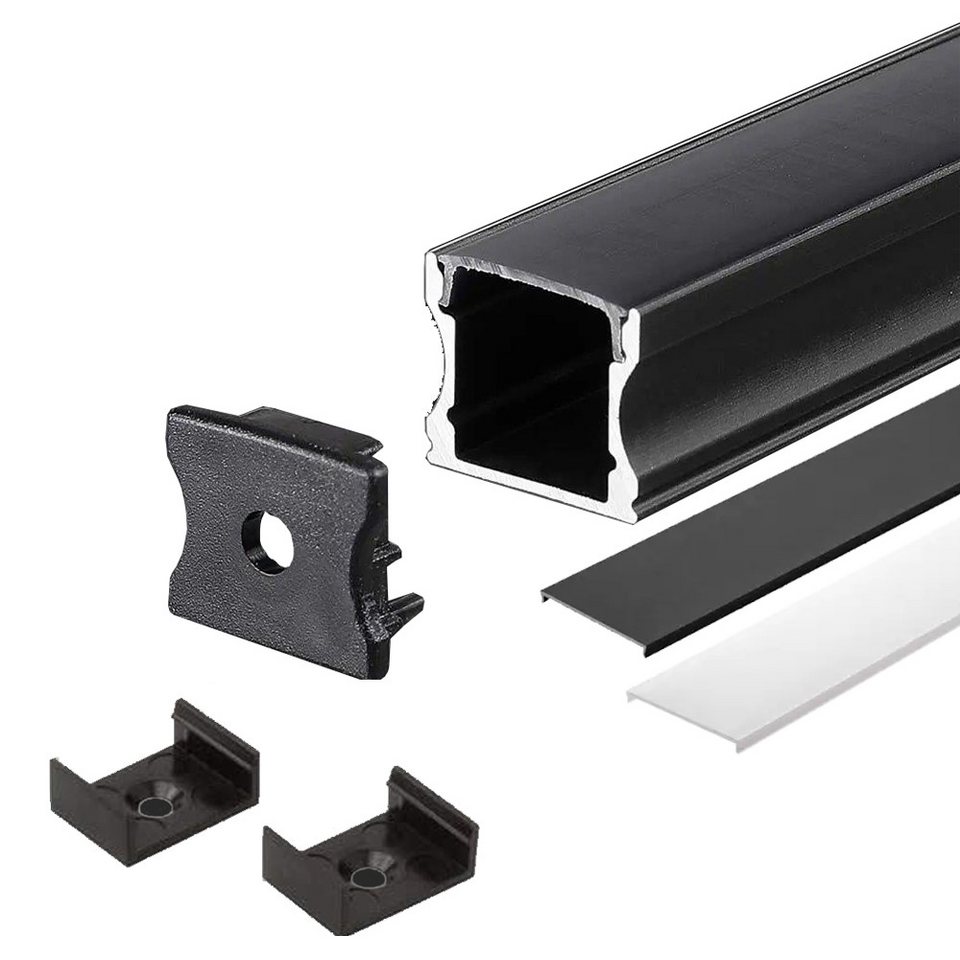 Energmix Led Stripe Profil 2m Led Aluprofil Alu Schiene Schwarz