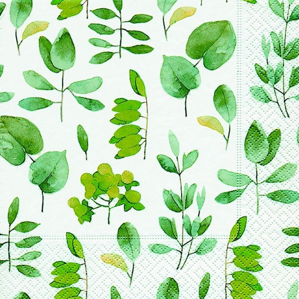 Home Fashion Papierserviette 20 Servietten Fresh Leaves 33x33cm 20 St