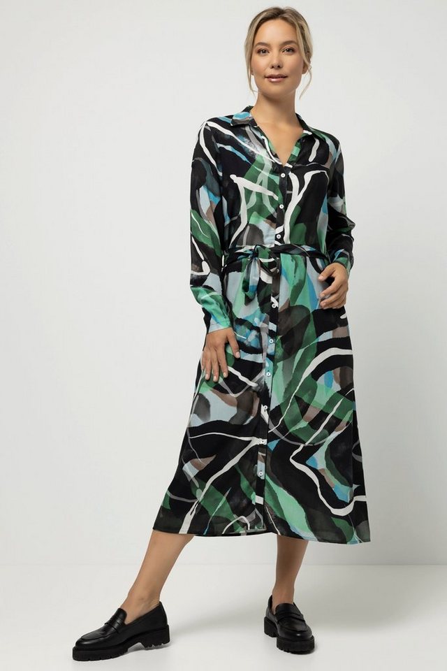 Gina Laura Sommerkleid Kleid Identity Zebra Muster Hemdkragen Langarm