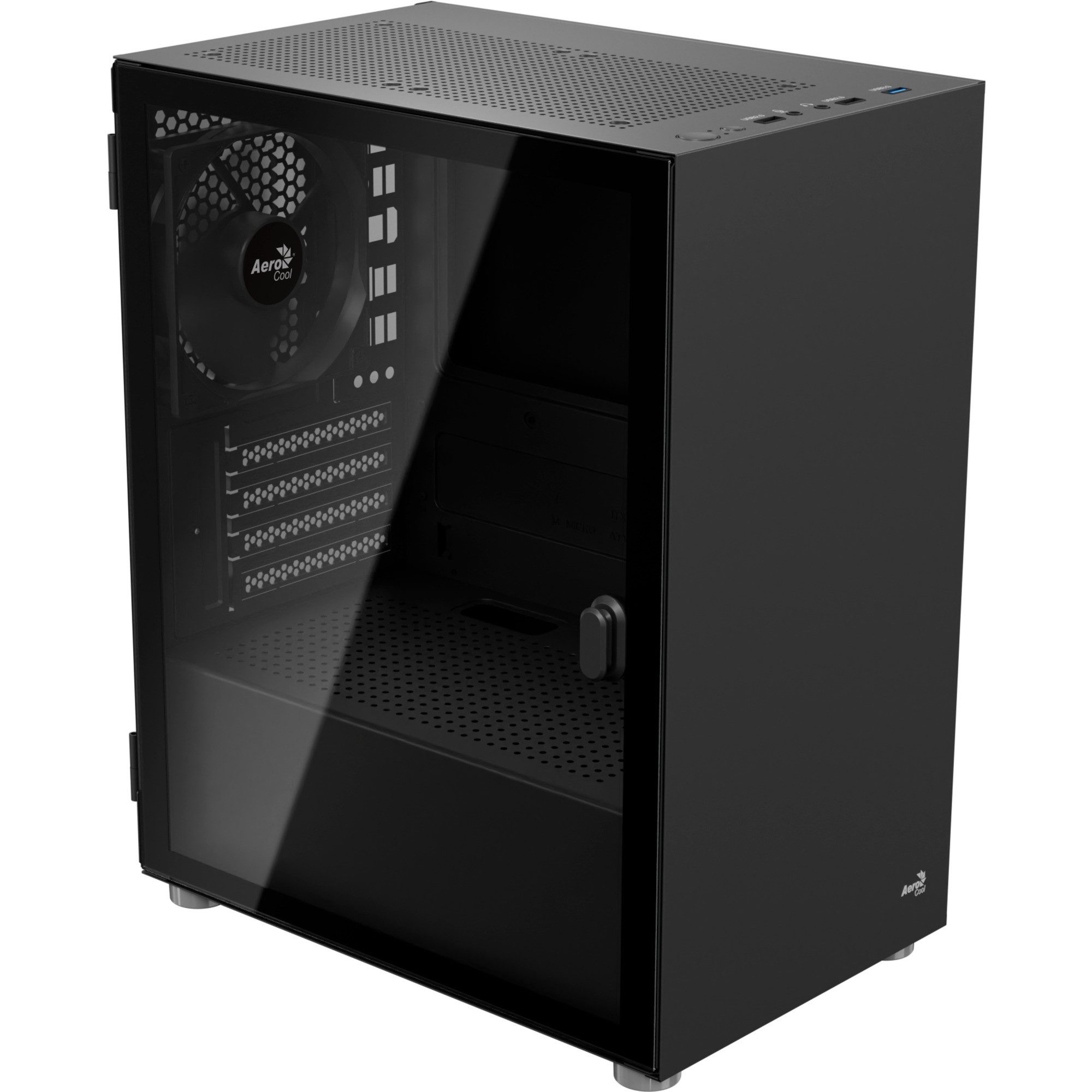Aerocool PC-Gehäuse Aerocool CS-111-G-BK-v1, Tower-Gehäuse, (Tempered ...