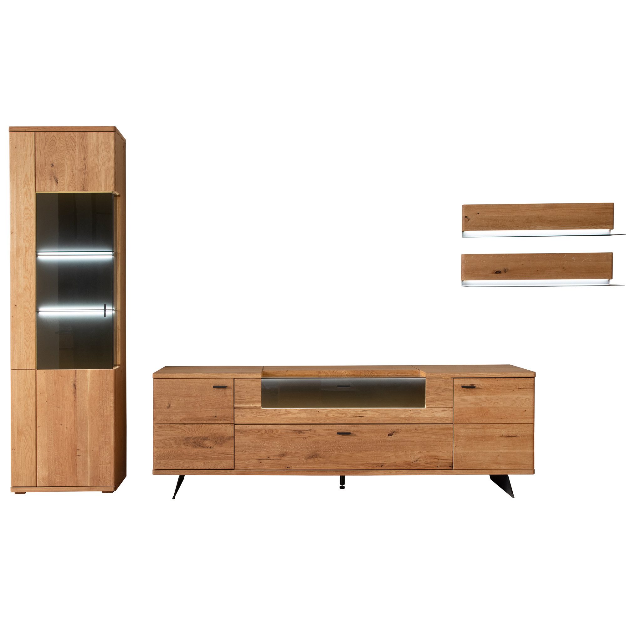 Expendio Wohnwand Britta 20 1 Spar Set 3 St Wildeiche Teilmassiv