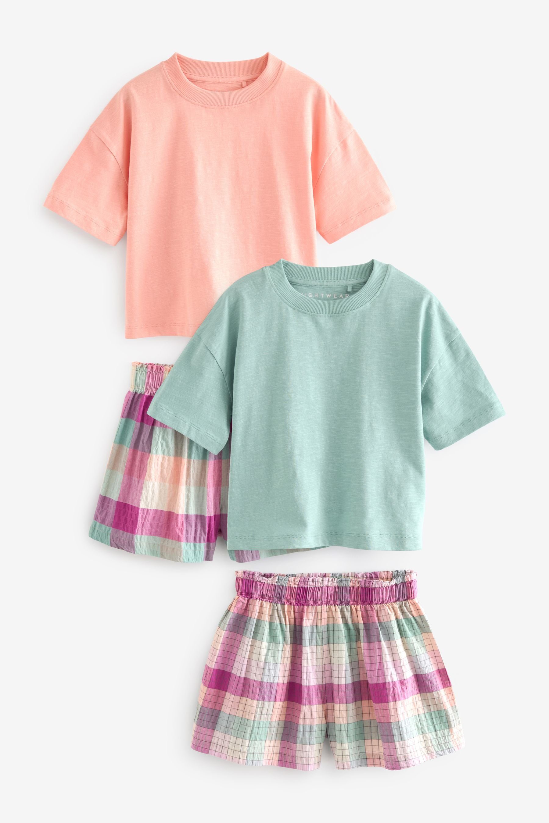 Next Pyjama Karierte Pyjamas Aus Webstoff Im 2er Pack 4 Tlg Mode Und