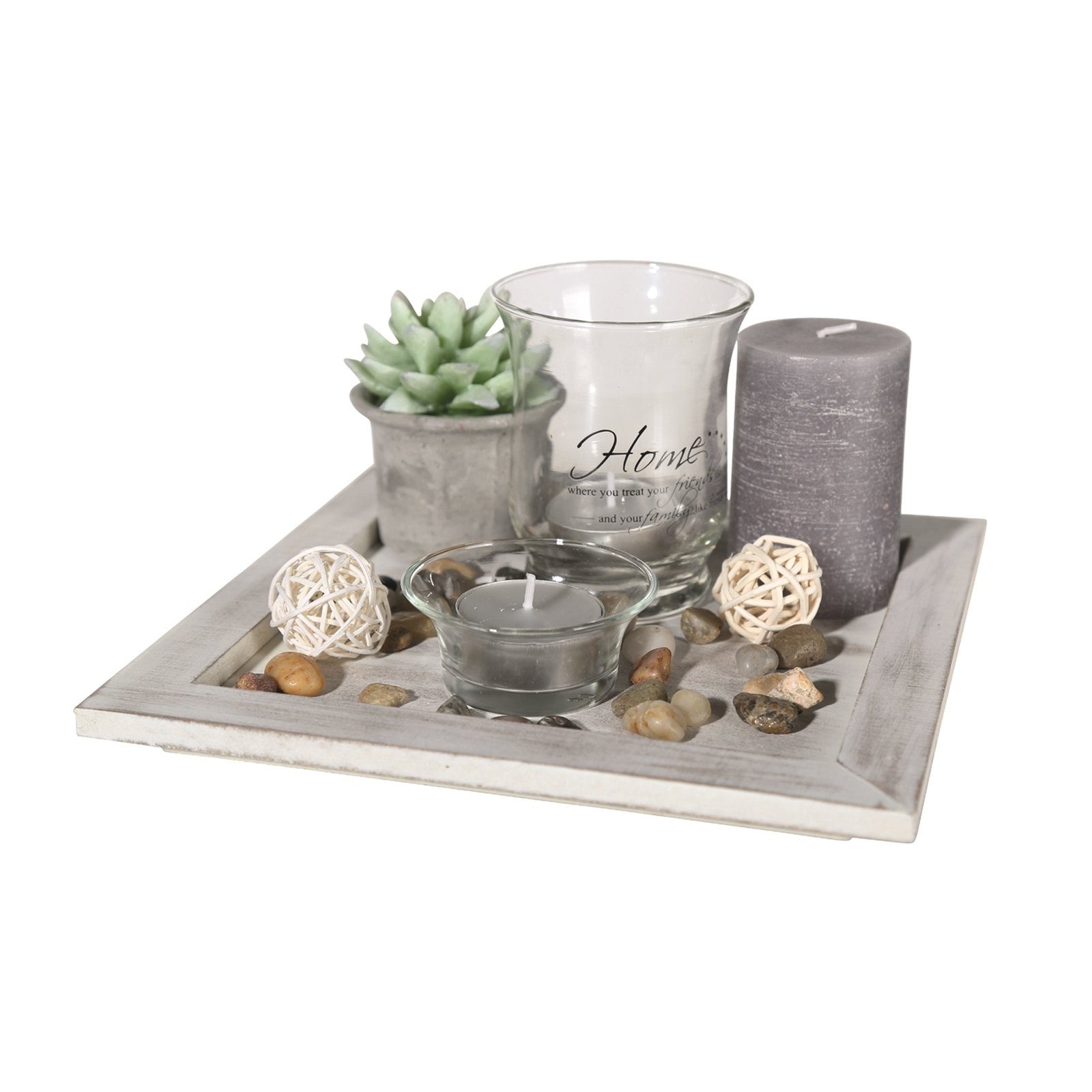 Hti Living Dekofigur Deko Tablett Modern 1 Tablett Mit 2 Glas