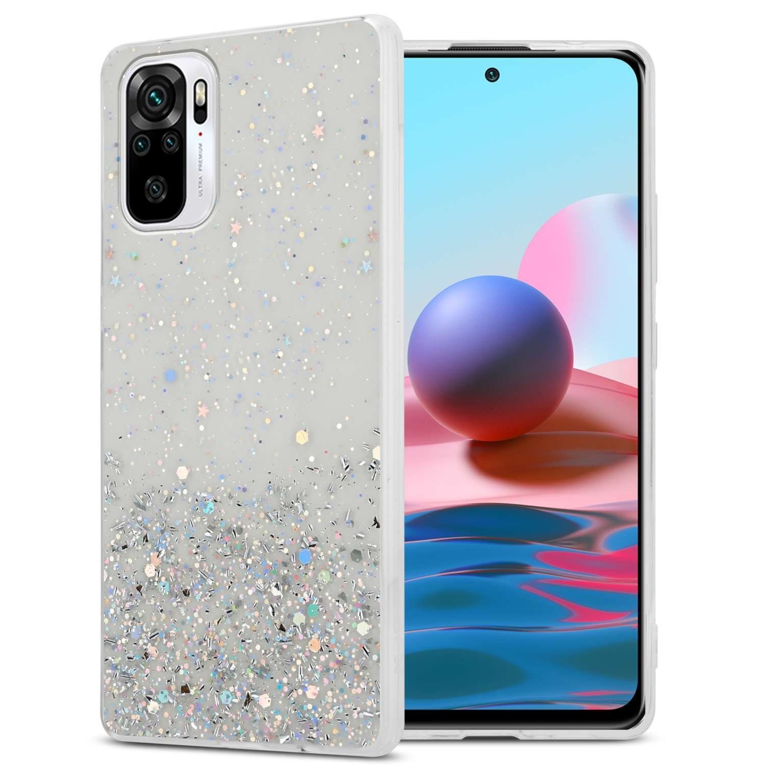Cadorabo Handyhülle Tpu Funkelnder Glitter Xiaomi Redmi Note 10 4g