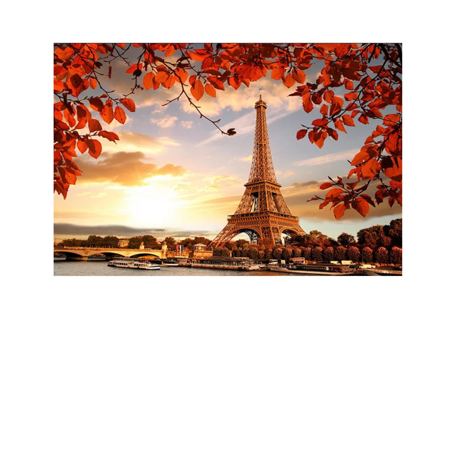 TPFLiving Kunstdruck (OHNE RAHMEN) Poster - Leinwand - Wandbild, Nordisches Pariser Eiffelturm ...