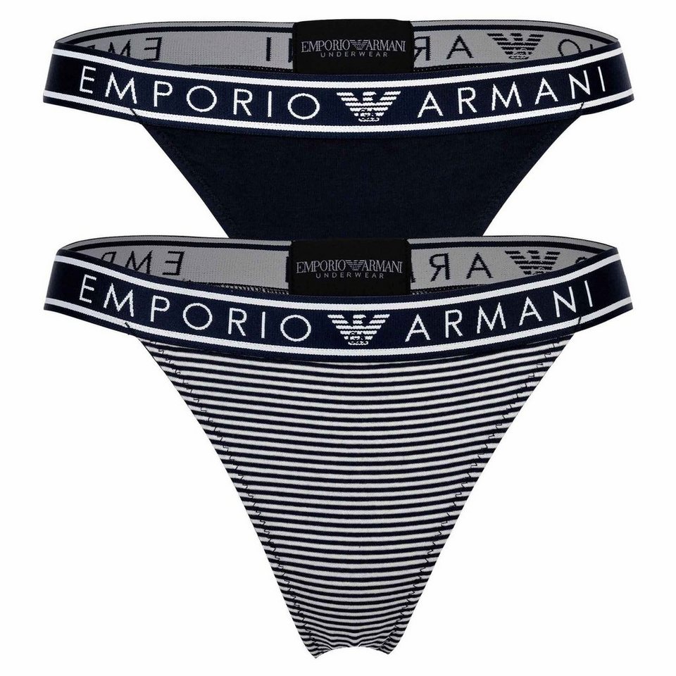 Emporio Armani String Damen Strings, 2er Pack - PRINTED COTTON, Tanga Emporio Armani String Damen Strings, 2er Pack - PRINTED COTTON, Tanga
