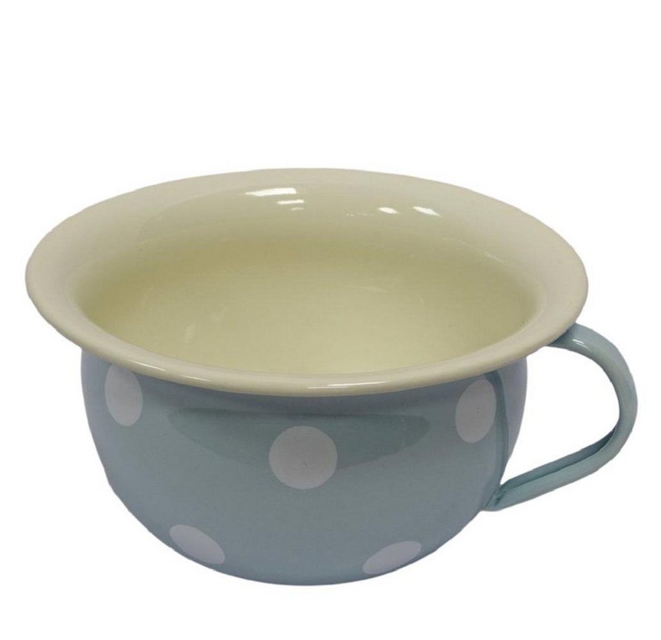 Linoows Badaccessoire Set Emaille Pinkelpott Nachttopf Pisspott Blau