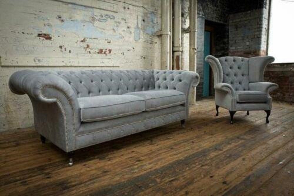 Jvmoebel Sofa 32 Sitzer Ohrensessel Chesterfield Sofagarnitur