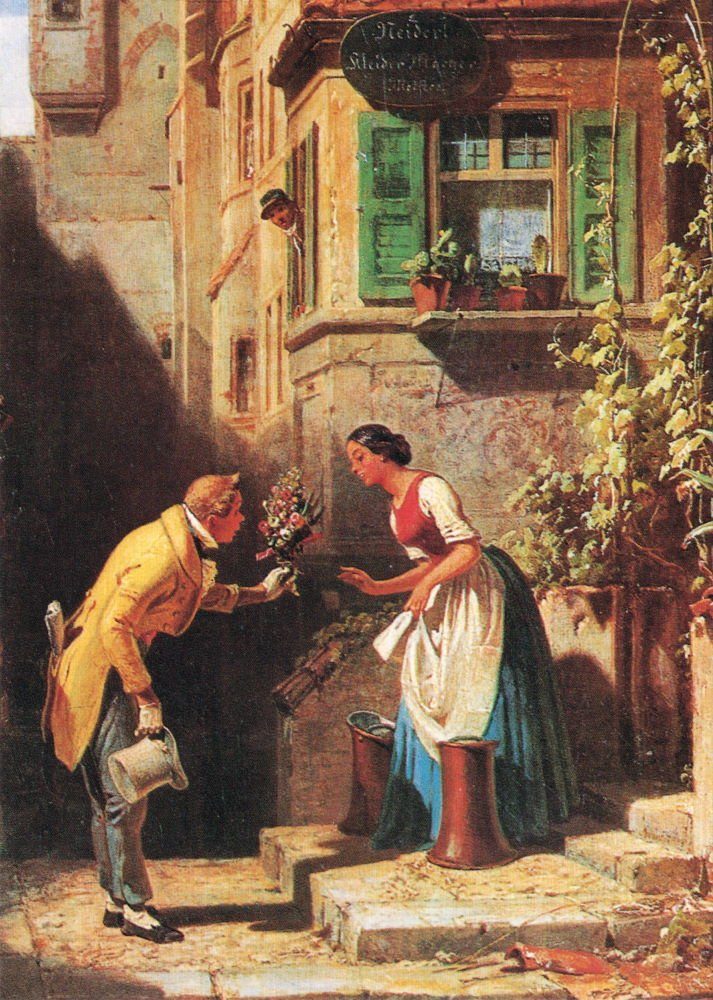 Postkarte Kunstkarte Carl Spitzweg "Der ewige Hochzeiter (Ausschnitt)"