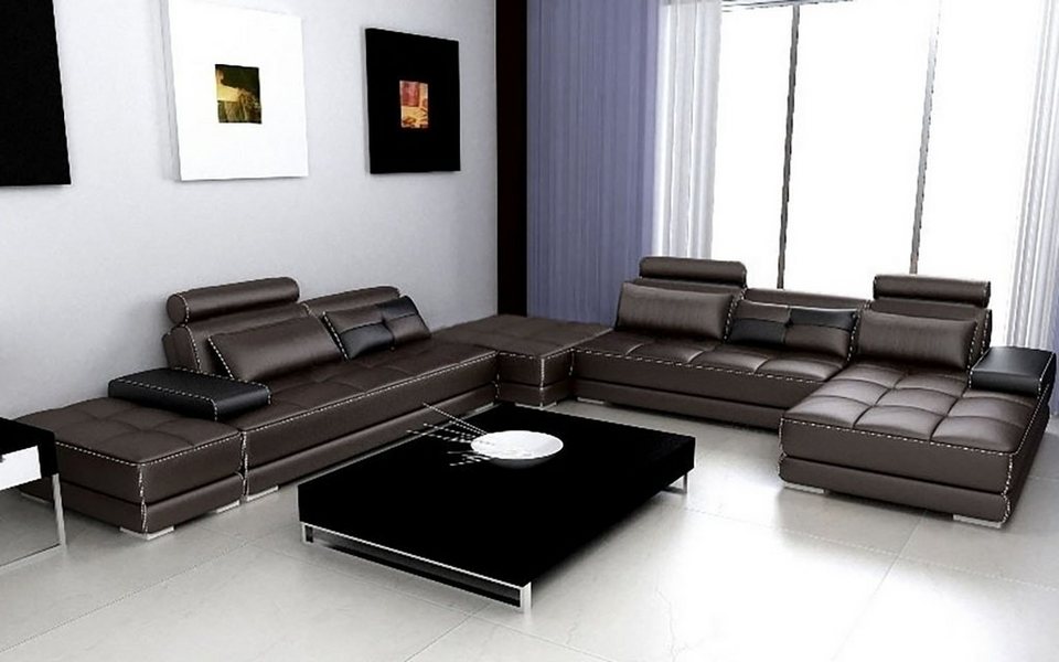 Jvmoebel Ecksofa Ledersofa Couch Wohnlandschaft Ecksofa Eck Design